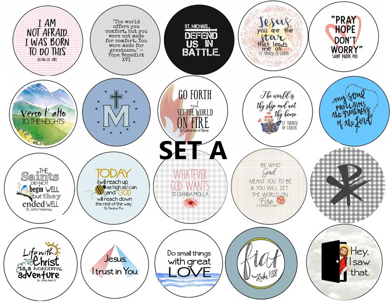 20 Pinback Catholic/ Christian Buttons - Etsy
