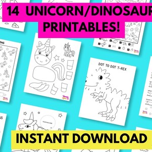 Dinosaur Printables, Unicorn Printables, Valentine's Day Activities ...