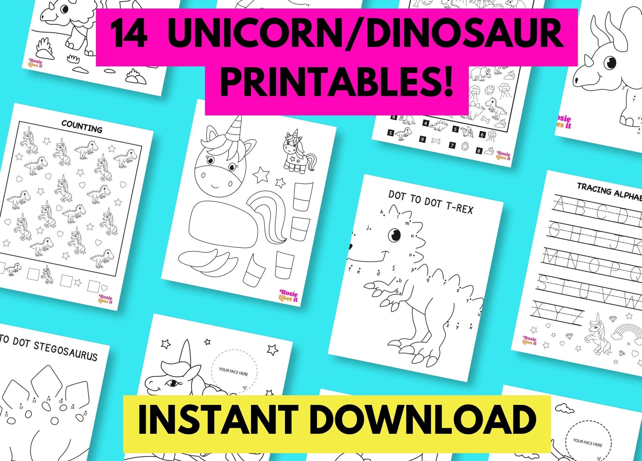 Dinosaur Printables, Unicorn Printables, Valentine's Day Activities ...