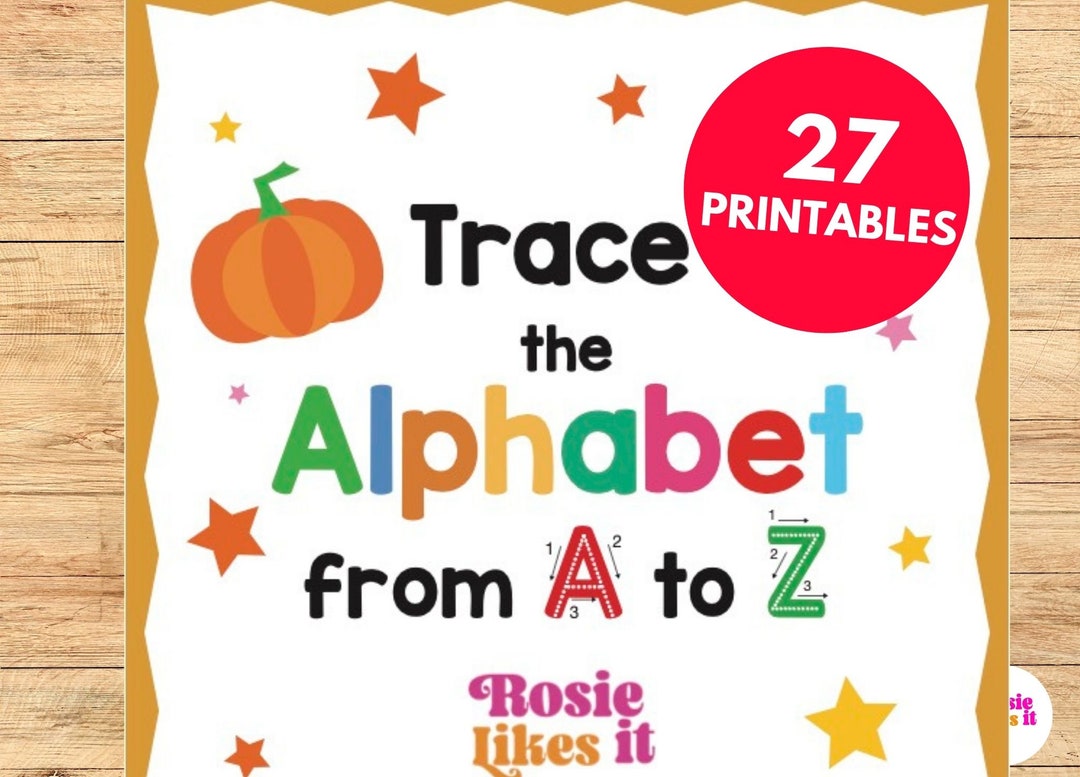 Alphabet Tracing Worksheets Pack, Instant Download, A-Z Upper & Lower ...