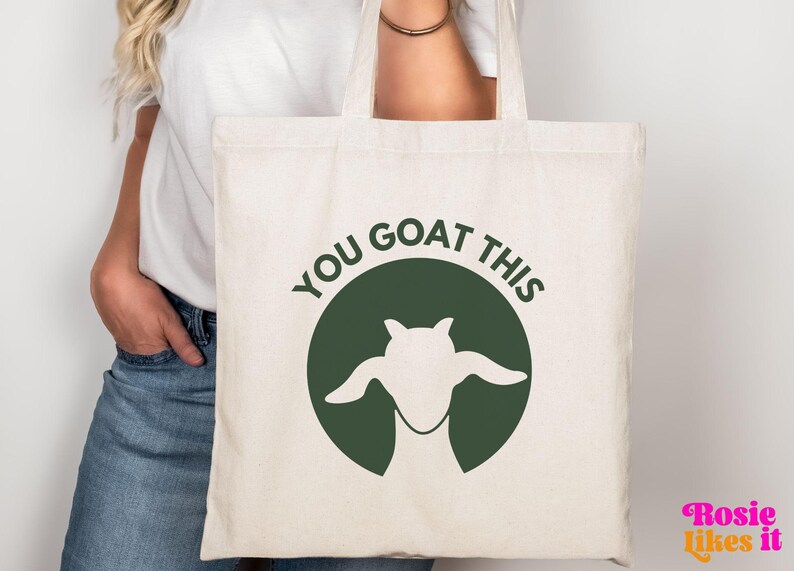 Goat Tote, Goat Lover Gift, Encouragement Gift, Good Luck Tote, New Job ...