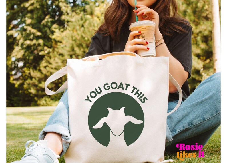 Goat Tote, Goat Lover Gift, Encouragement Gift, Good Luck Tote, New Job ...