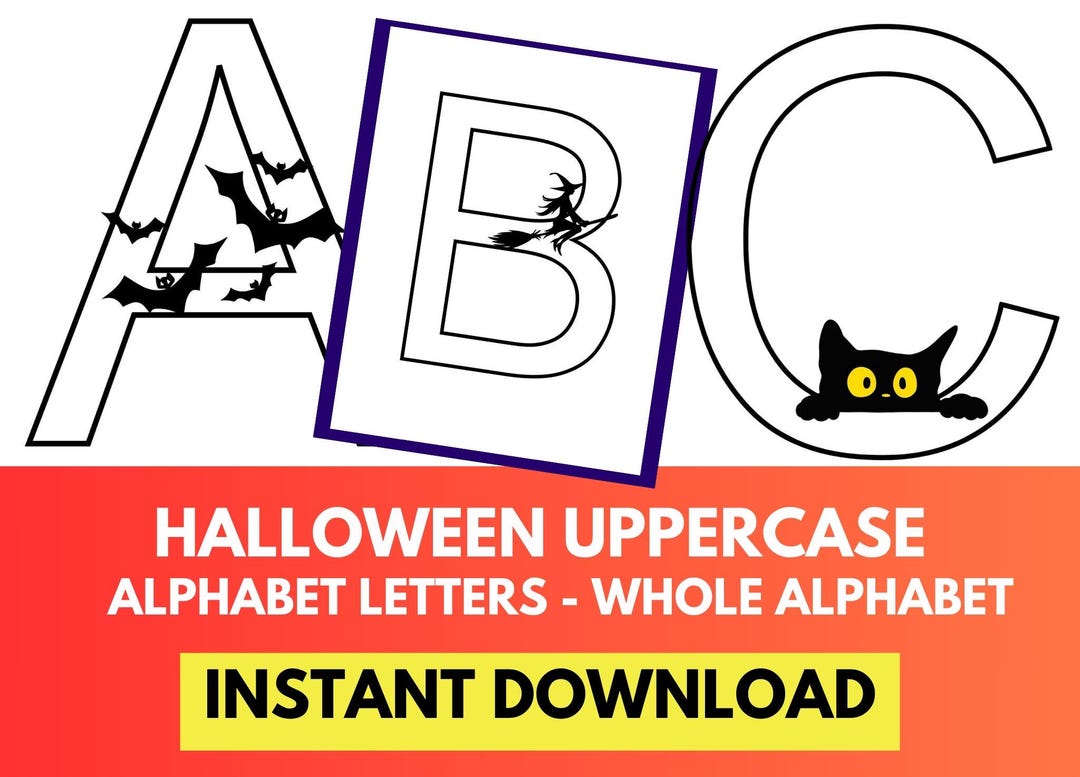 Halloween Alphabet, ABC Alphabet to Print Uppercase, Alphabet Letters ...