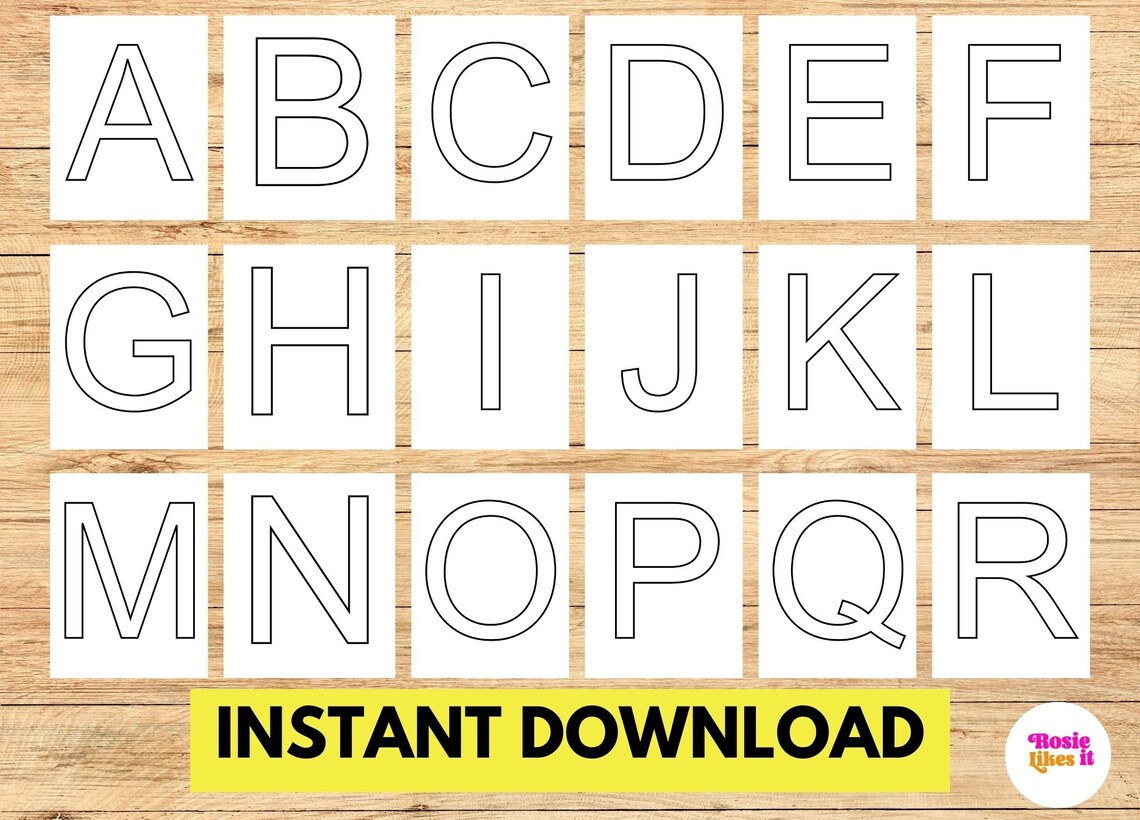 ABC Alphabet to Print Upper Case Alphabet Letters Instant Download ...
