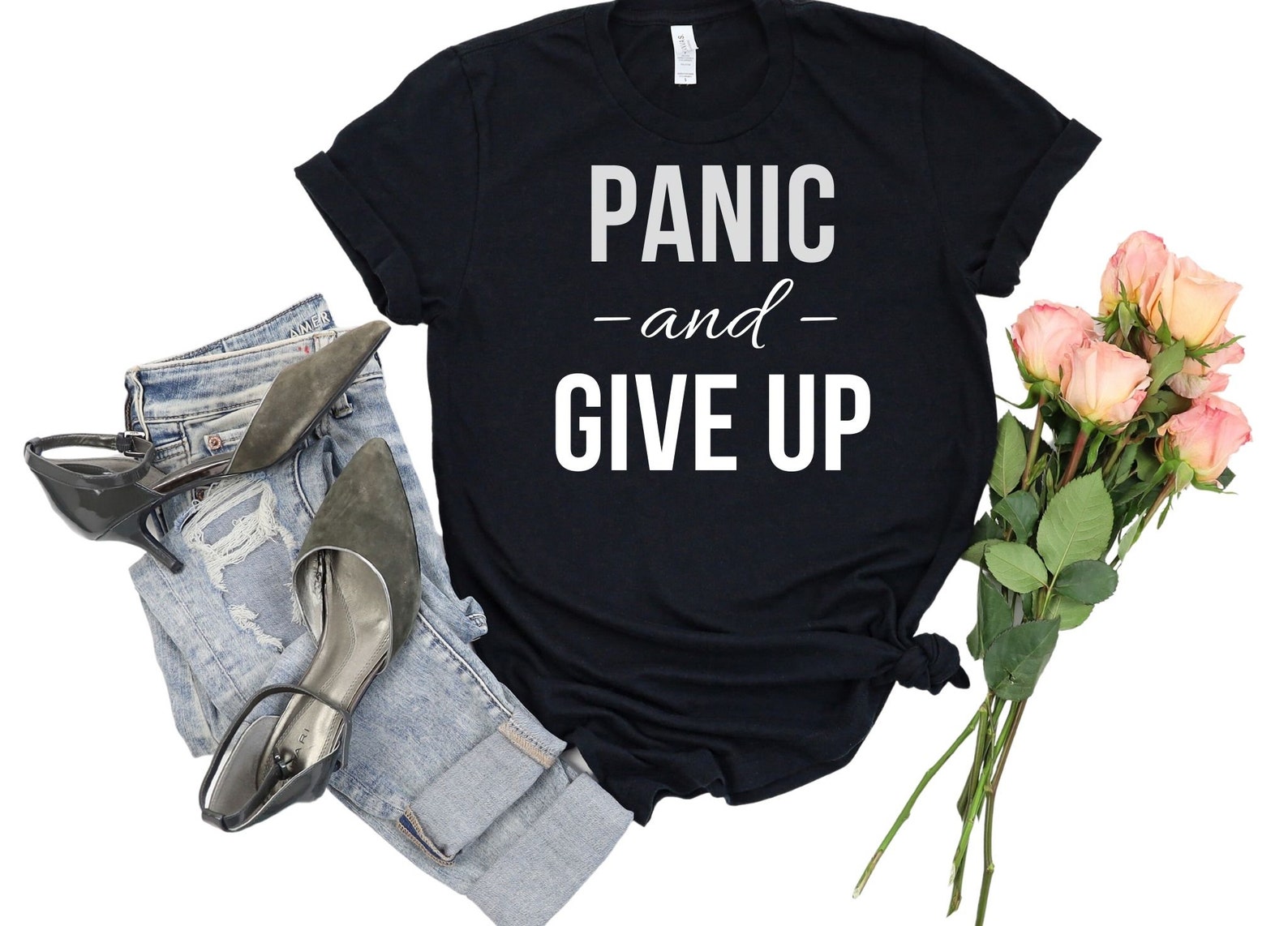 Funny T Shirt, Running Shirt, Shirt for Runner, Panic and Give up Shirt ...