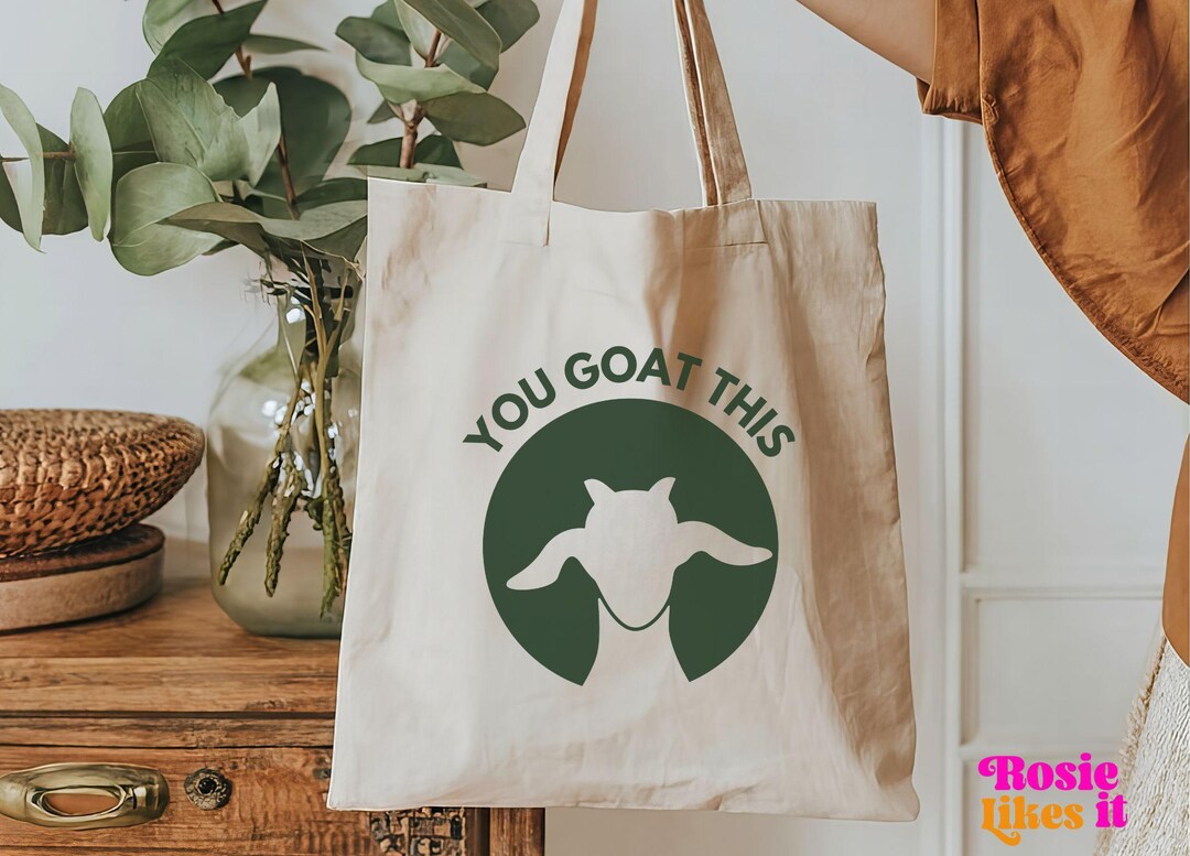 Goat Tote, Goat Lover Gift, Encouragement Gift, Good Luck Tote, New Job ...