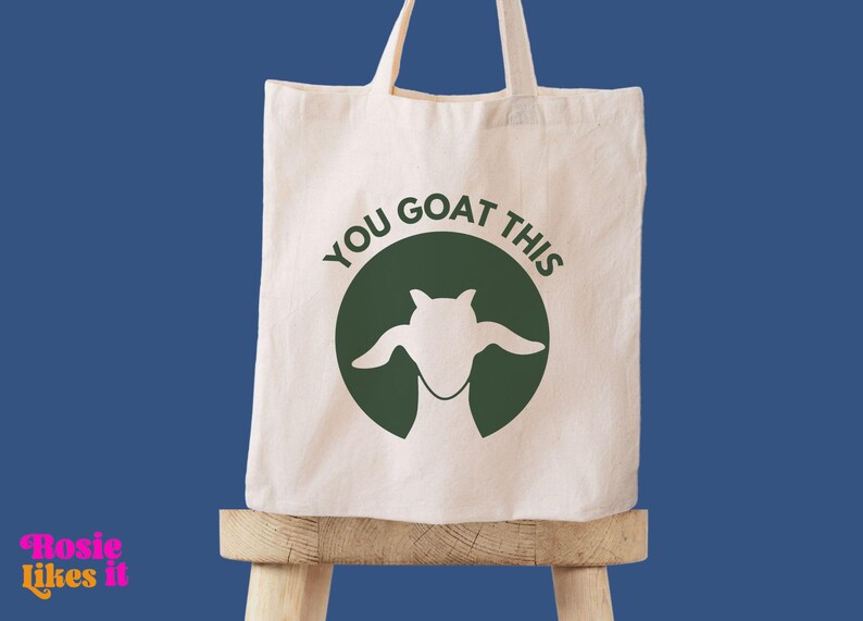 Goat Tote, Goat Lover Gift, Encouragement Gift, Good Luck Tote, New Job ...