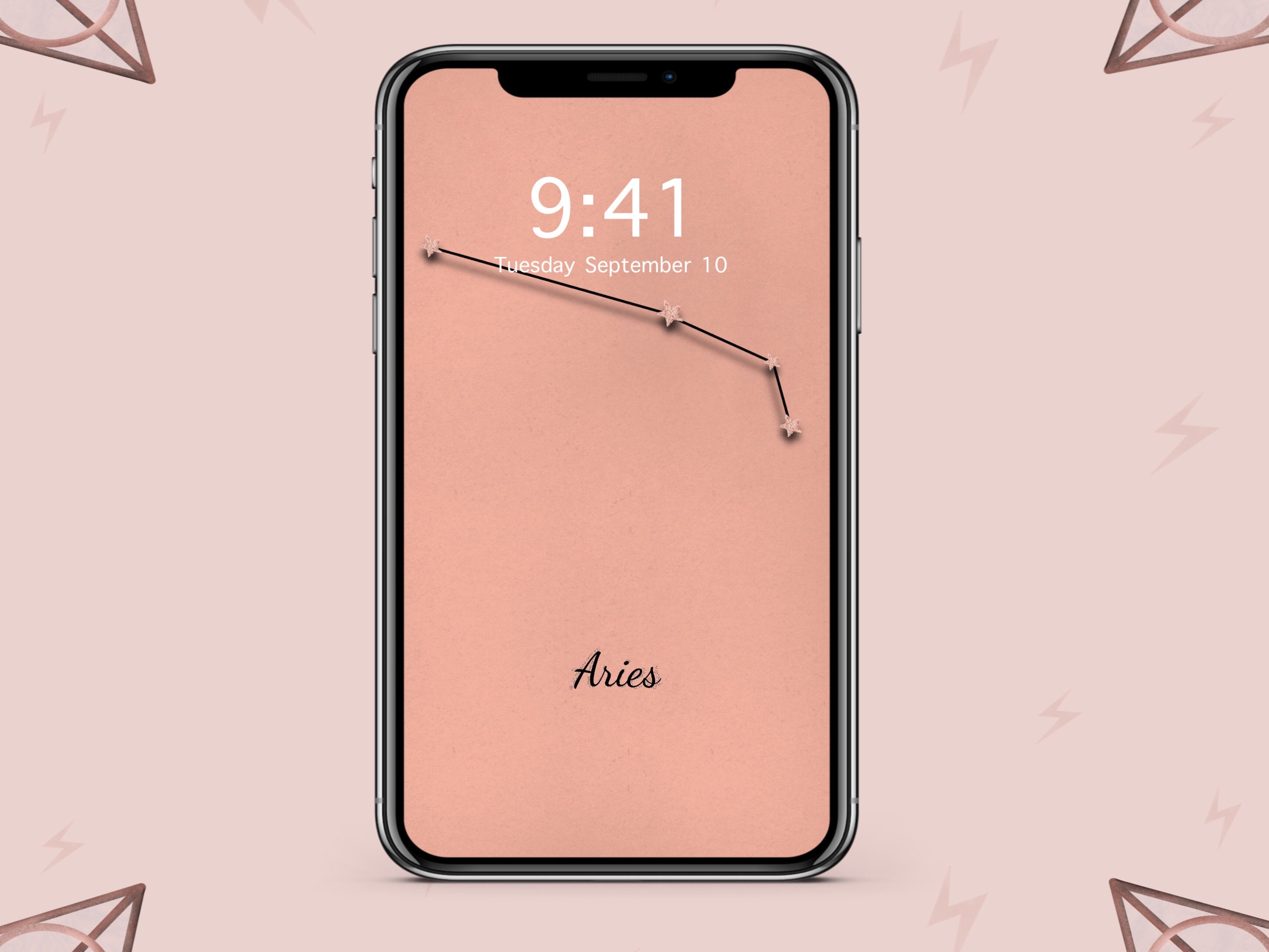 Aries Zodiac iPhone Wallpaper, Phone Background, Minimalist Design ...