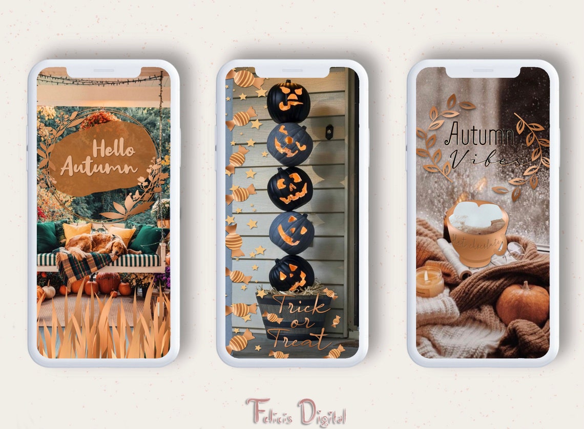 Fall Instagram Stickers, Halloween Digital Stickers, Autumn Bundle ...