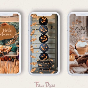 Fall Halloween Instagram Story Stickers, Autumn Bundle (digital ...
