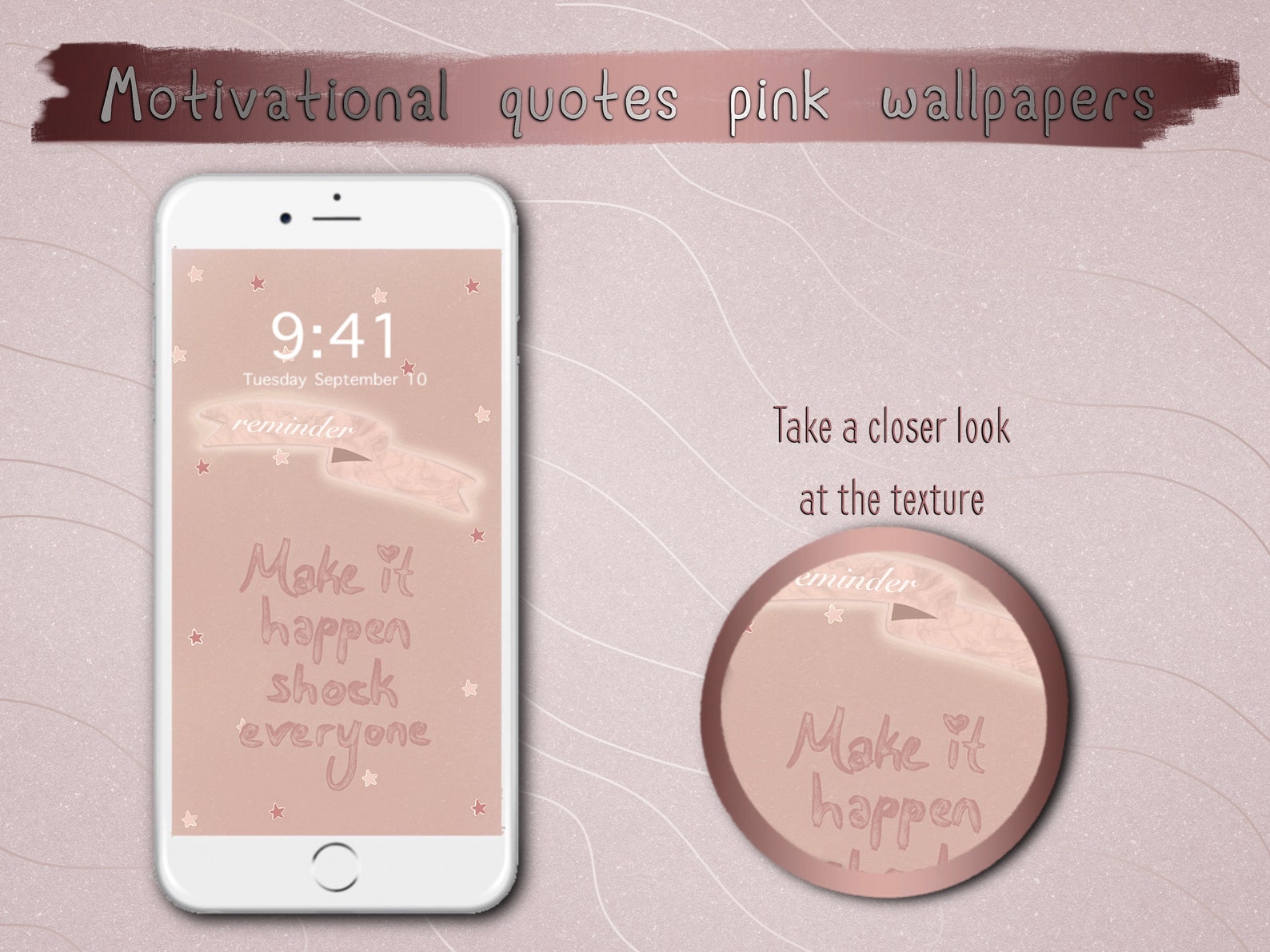 5 Sets of Aesthetic Pink Motivational Quotes iPhone Wallpaper ...