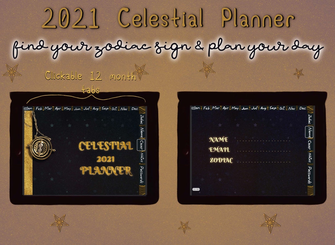 Celestial Digital Planner, Landscape Goodnotes Planner, iPad 2021 ...