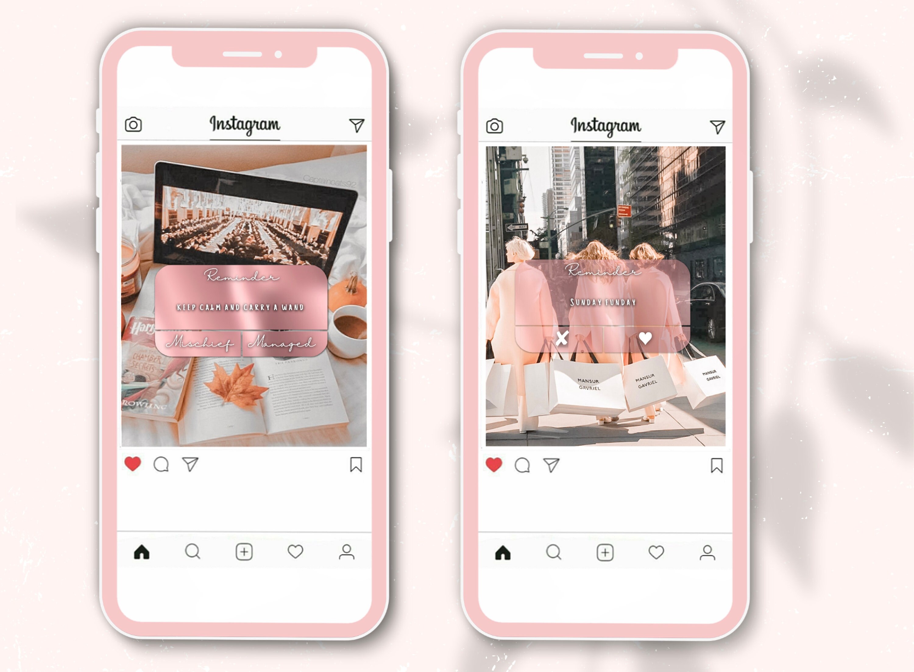 36 Reminder Stickers Png Rose Gold Instagram Template - Etsy