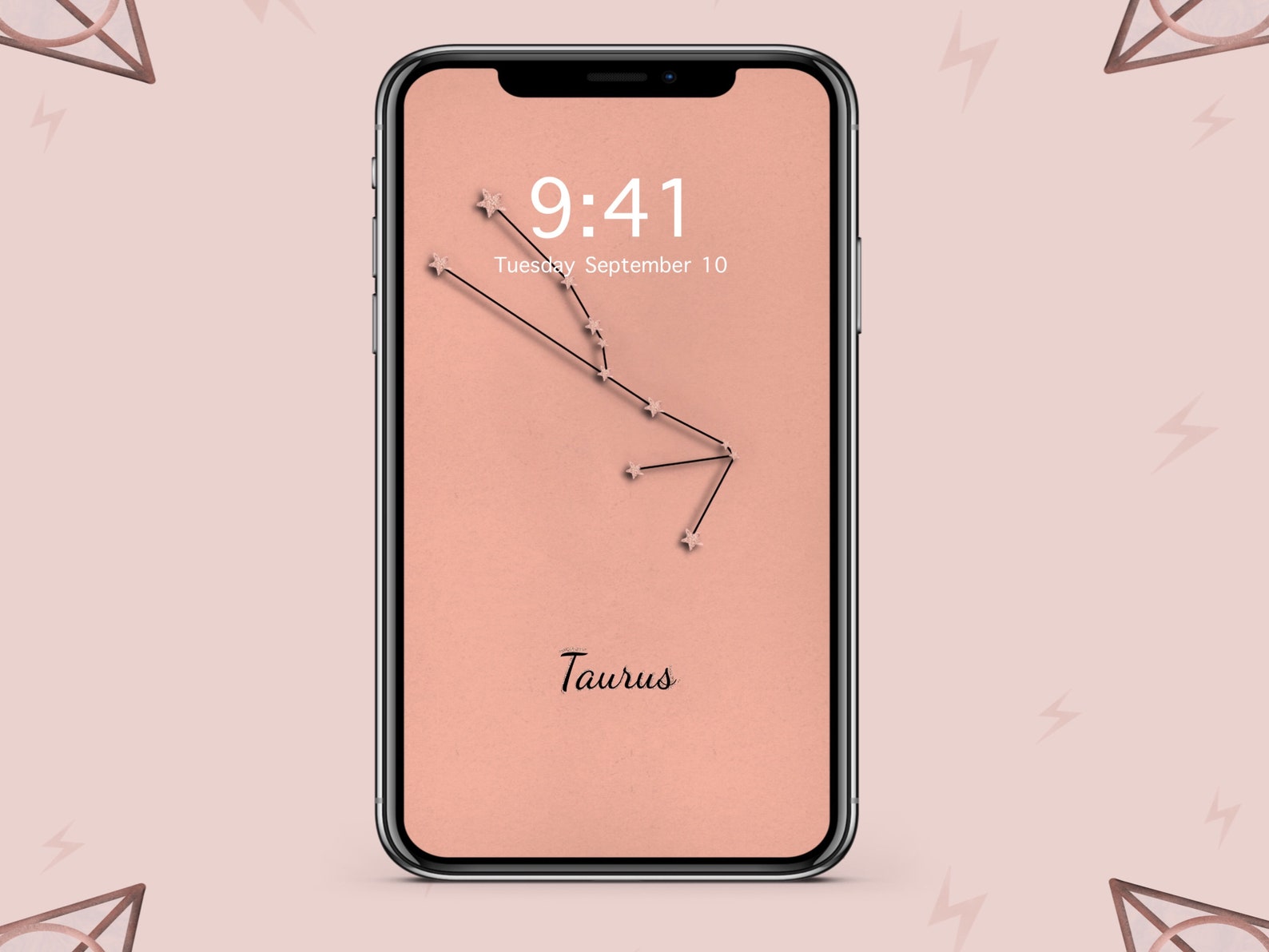 Taurus Zodiac iPhone Wallpaper, Phone Background, Minimalist Design ...