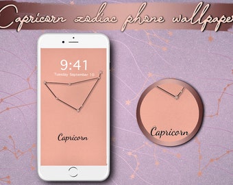 Aquarius Zodiac Iphone Wallpaper Phone Background Minimalist | Etsy