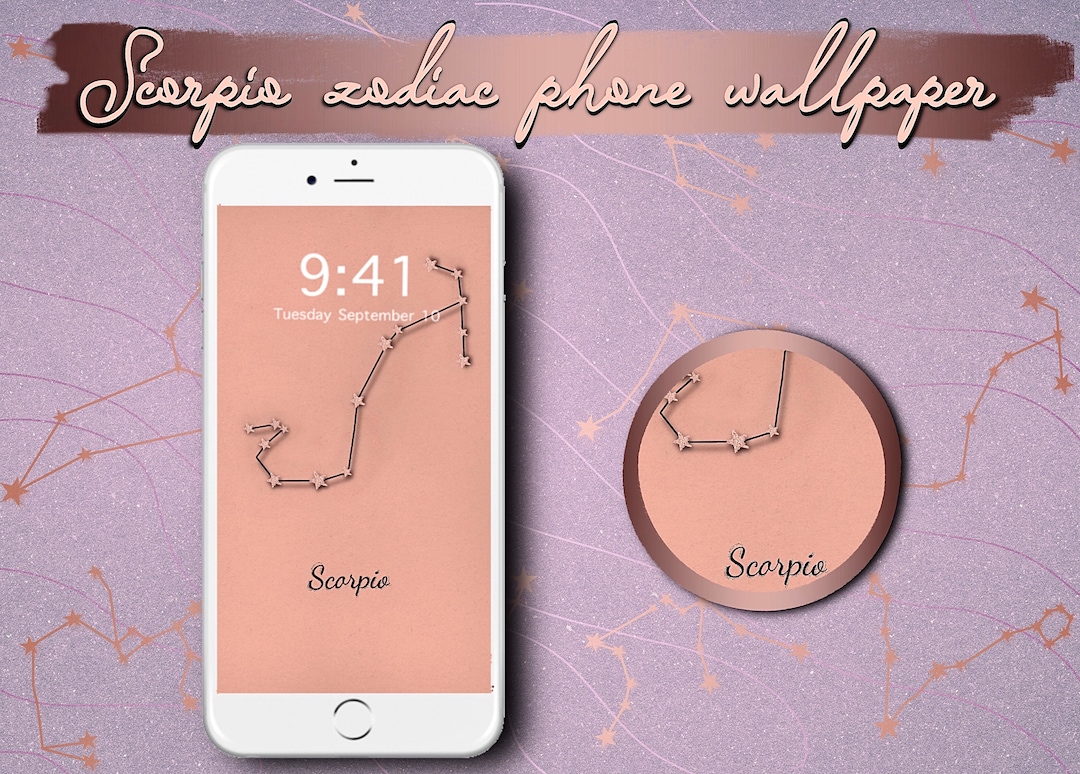Scorpio Zodiac iPhone Wallpaper, Phone Background, Minimalist Design ...