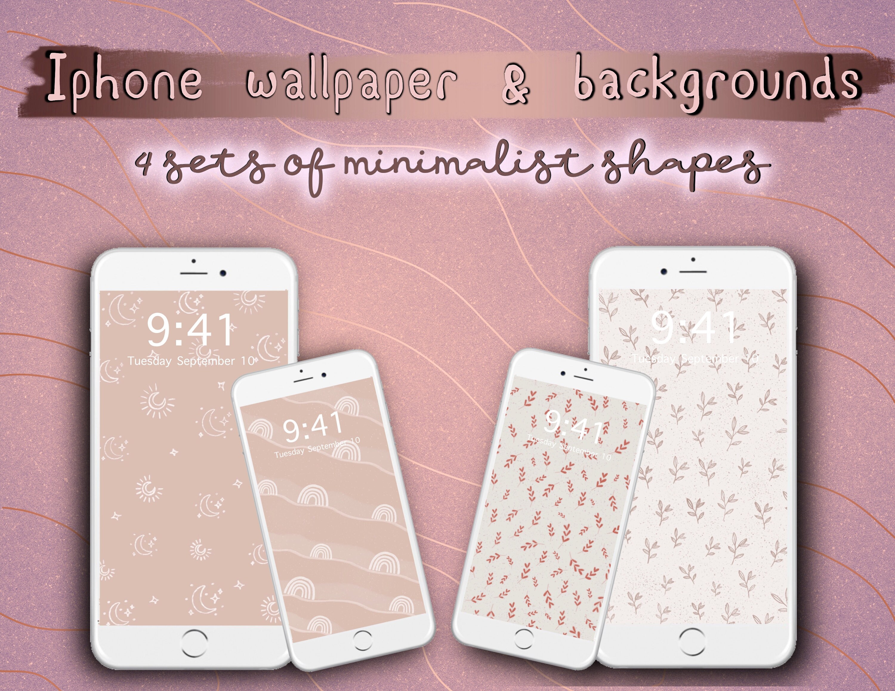 4 Minimalist Wallpaper, iPhone Lockscreen, Abstract Wallpaper, Phone ...