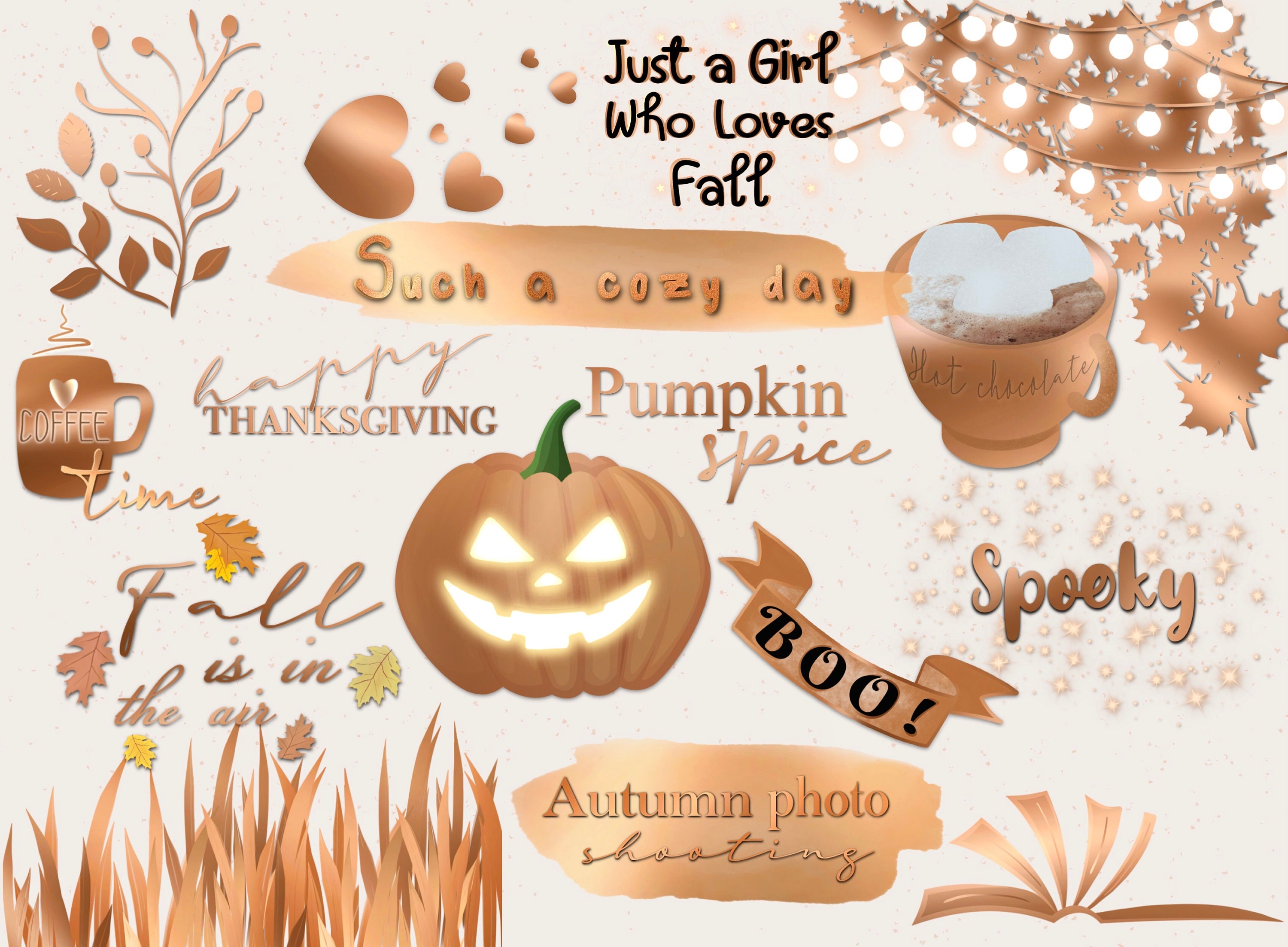 Fall Instagram Stickers, Halloween Digital Stickers, Autumn Bundle ...