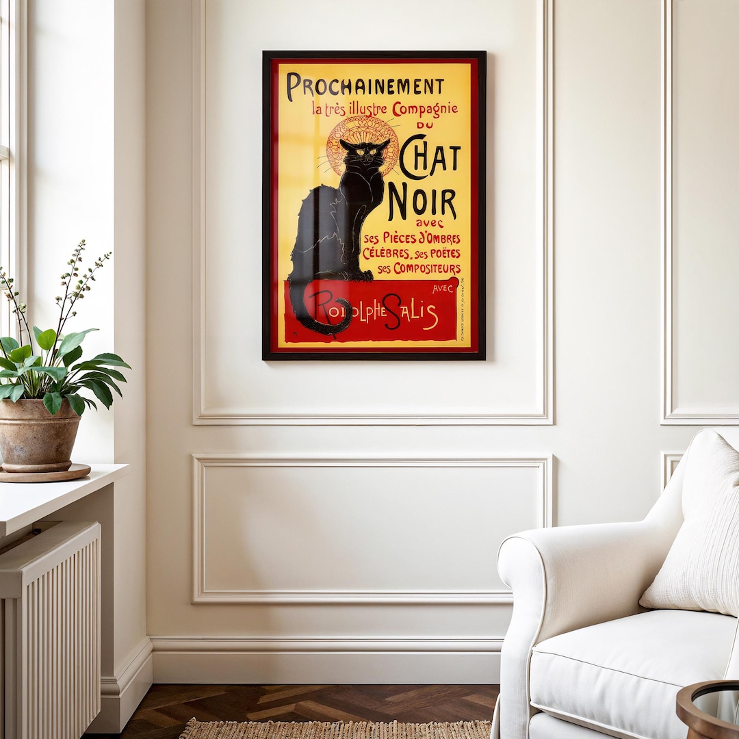 Le Chat Noir Poster: Vintage Black Cat Print, Parisian Art - Etsy