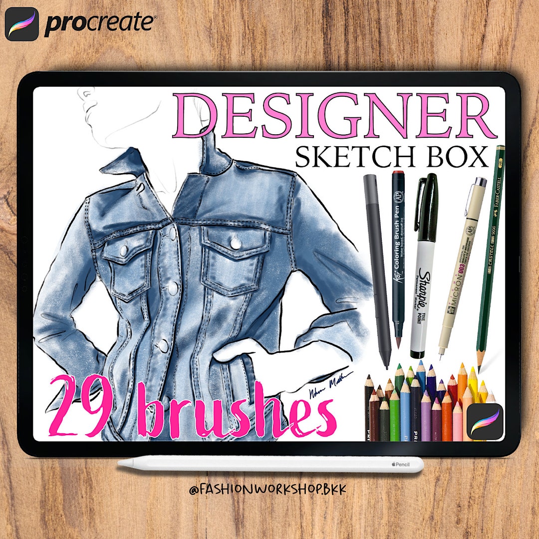Procreate Sketch Brushes: Fashion Illustration Pen, Ink, Pencil ...