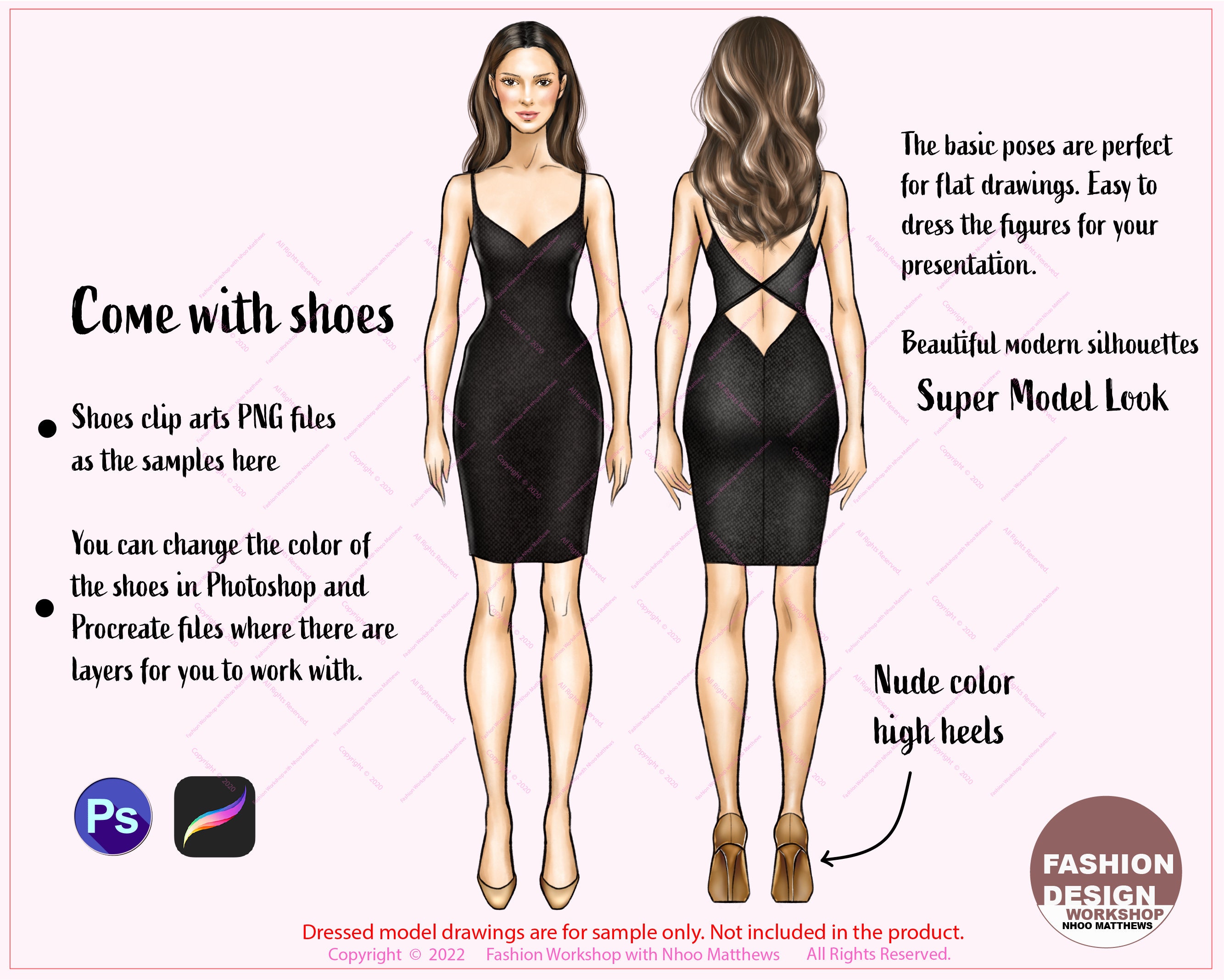 Basic Front & Back View Poses Super Model Fashion Figures - Etsy