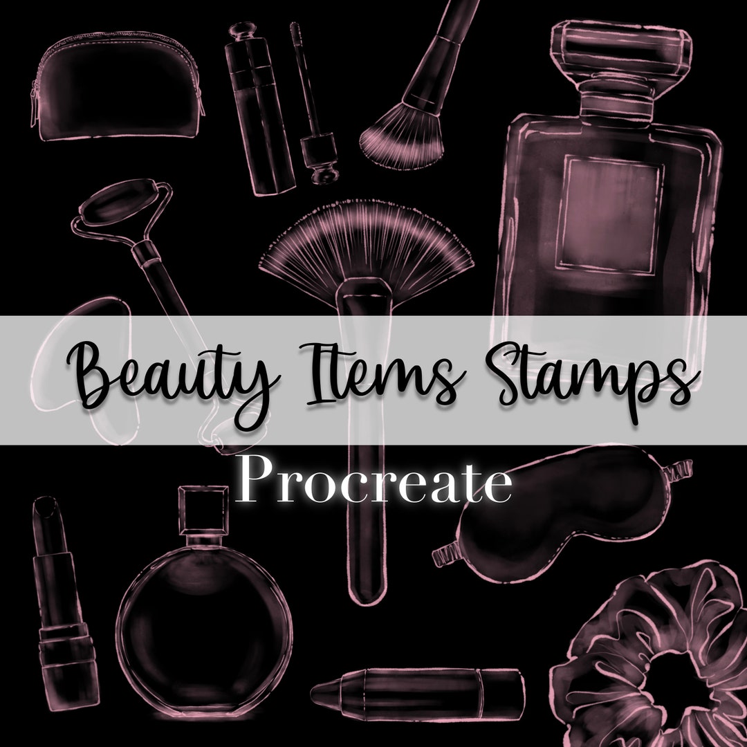Procreate Beauty Stamps: Watercolor Cosmetics Line Art (digital ...