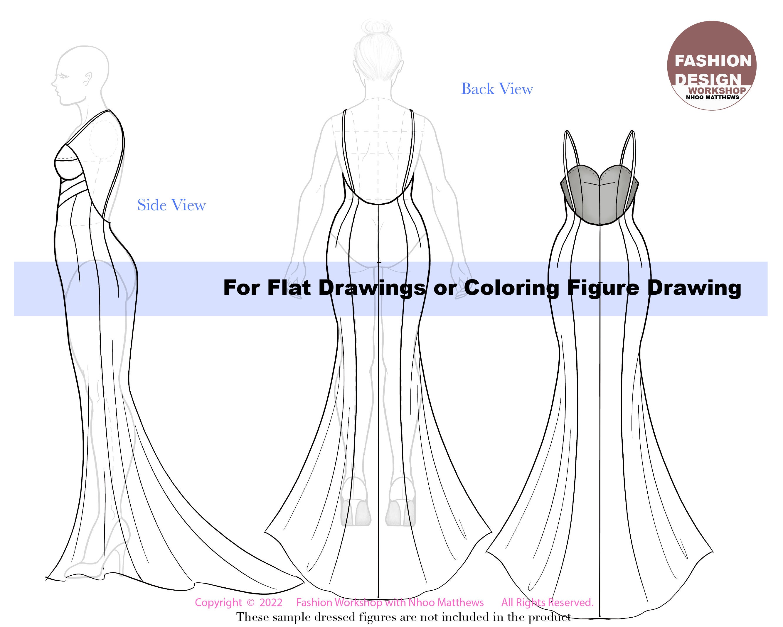 Plus Size Fashion Figures for Flat and Technical Drawing. | Etsy