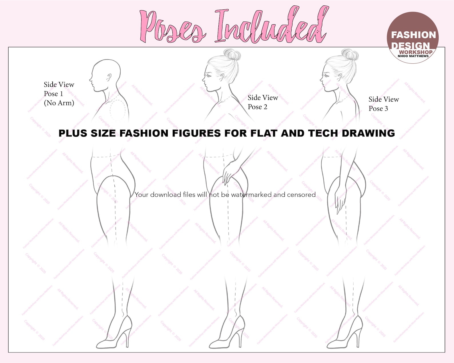 Plus Size Fashion Figures for Flat and Technical Drawing. | Etsy