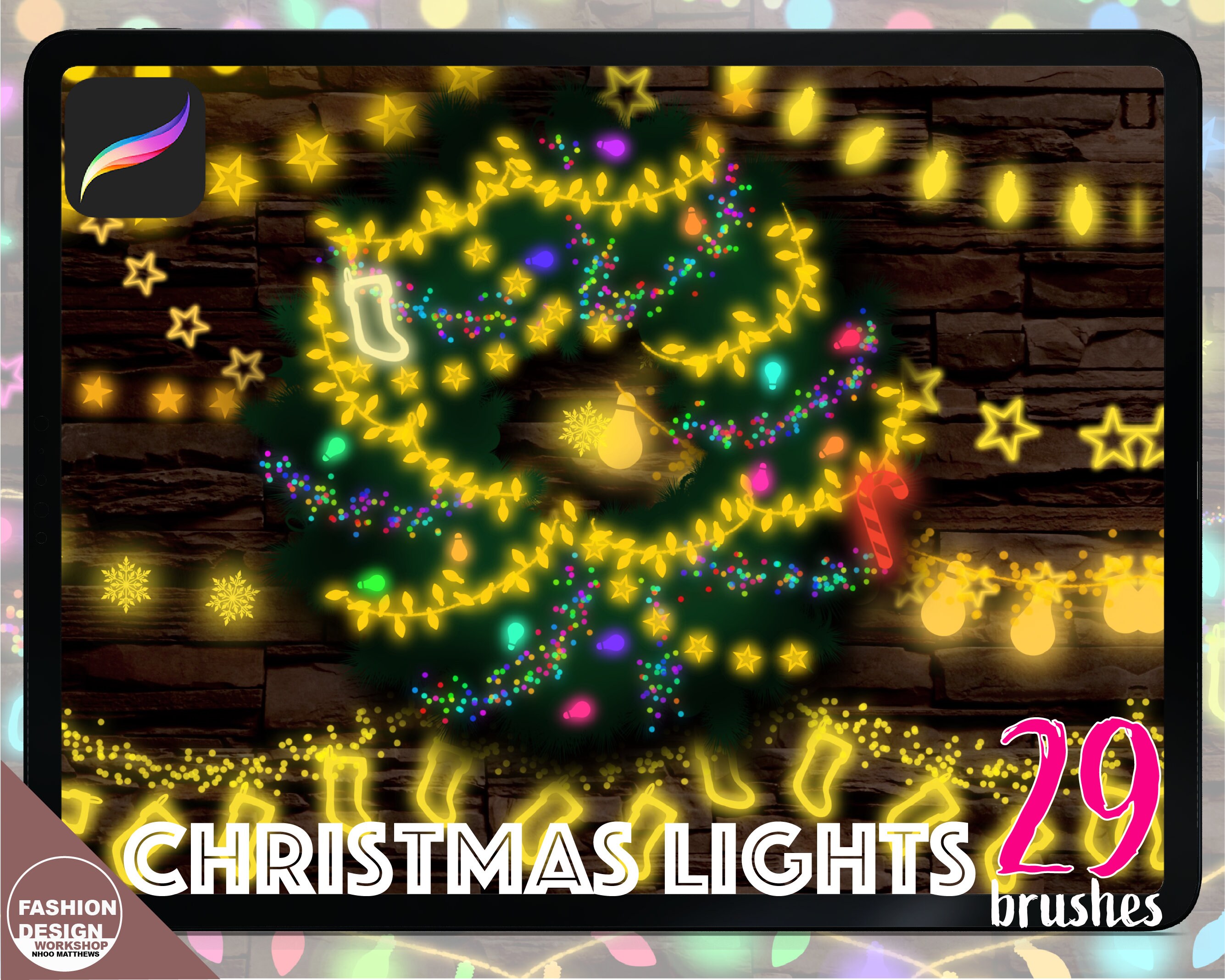 Christmas Lights Photoshop Brush