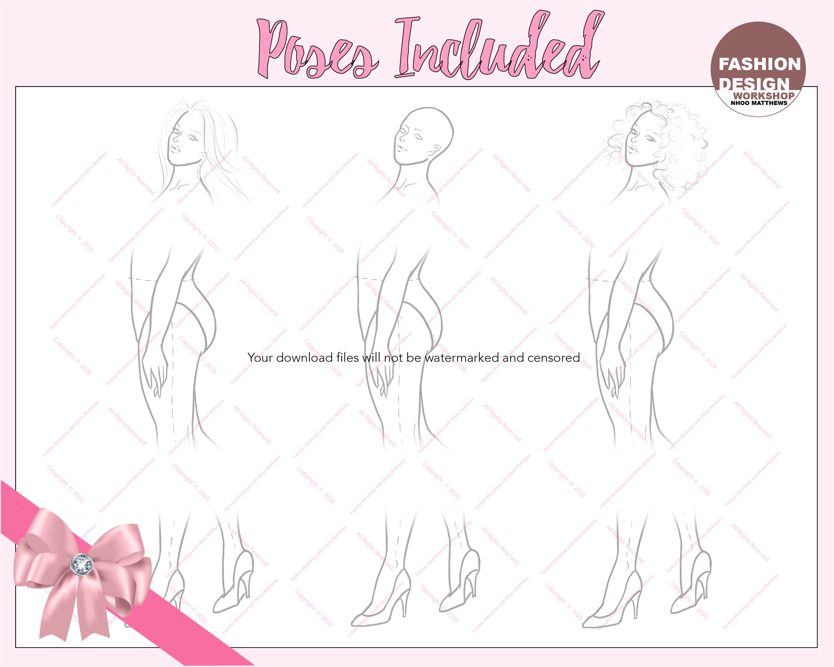 Plus Size Fashion Figure / Curvy Croqui Templates 6 POSES - Etsy Nederland