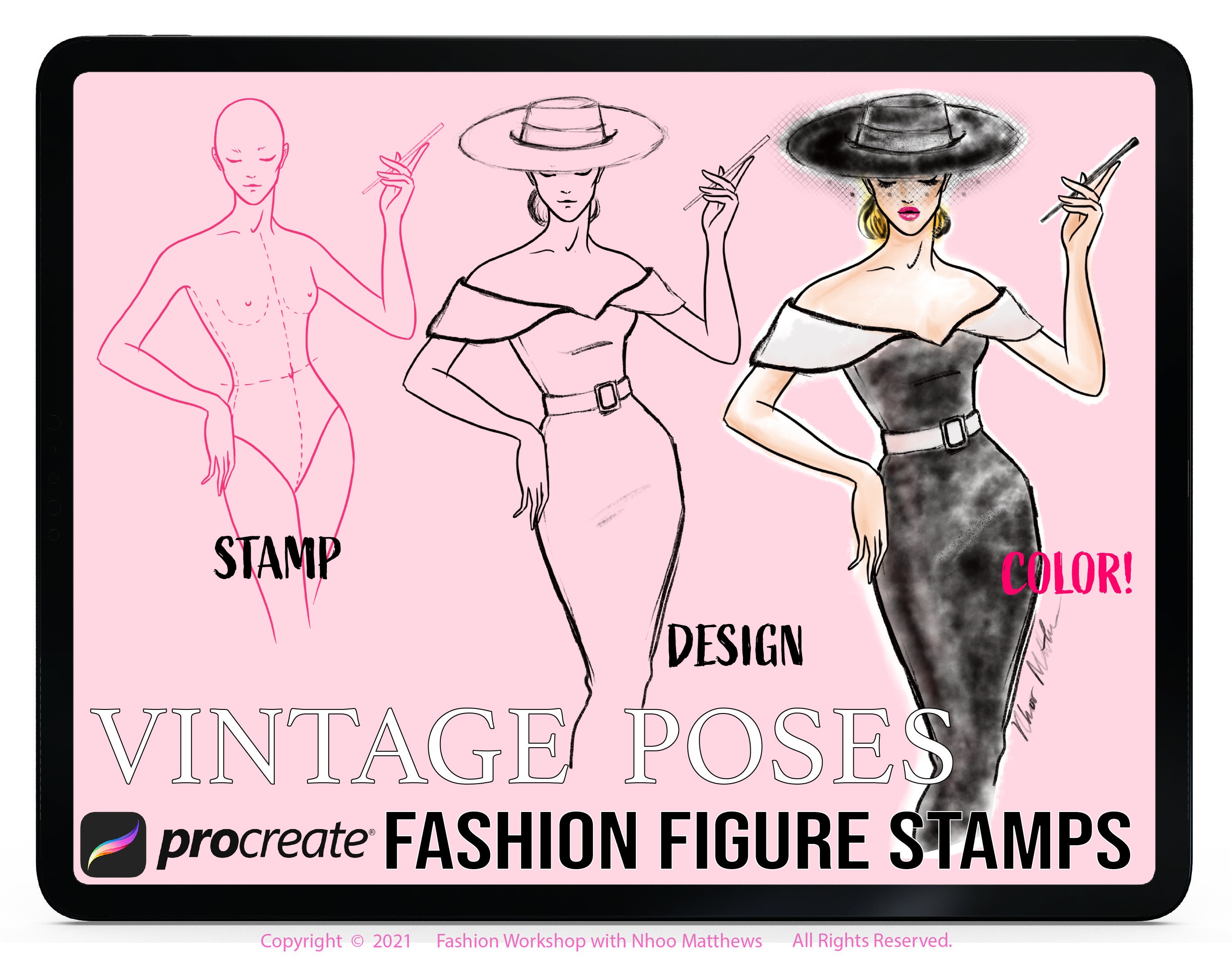 Drawing & Illustration Art & Collectibles Procreate 1950s VINTAGE ...