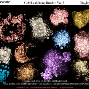 30 GOLD LEAF Stamps Procreate Brushes VOL.2 Gold Metallic - Etsy