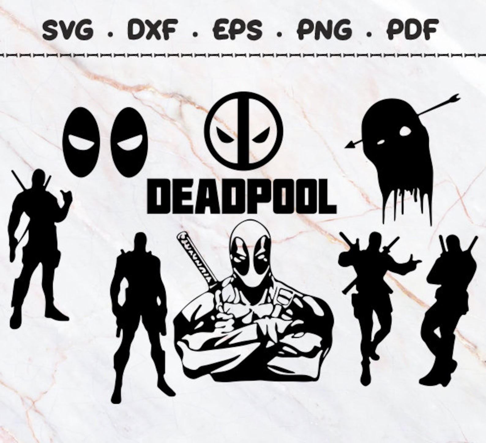 Deadpool Svg Dxf Eps Png Pdf Clip Art for Cricut Cut - Etsy