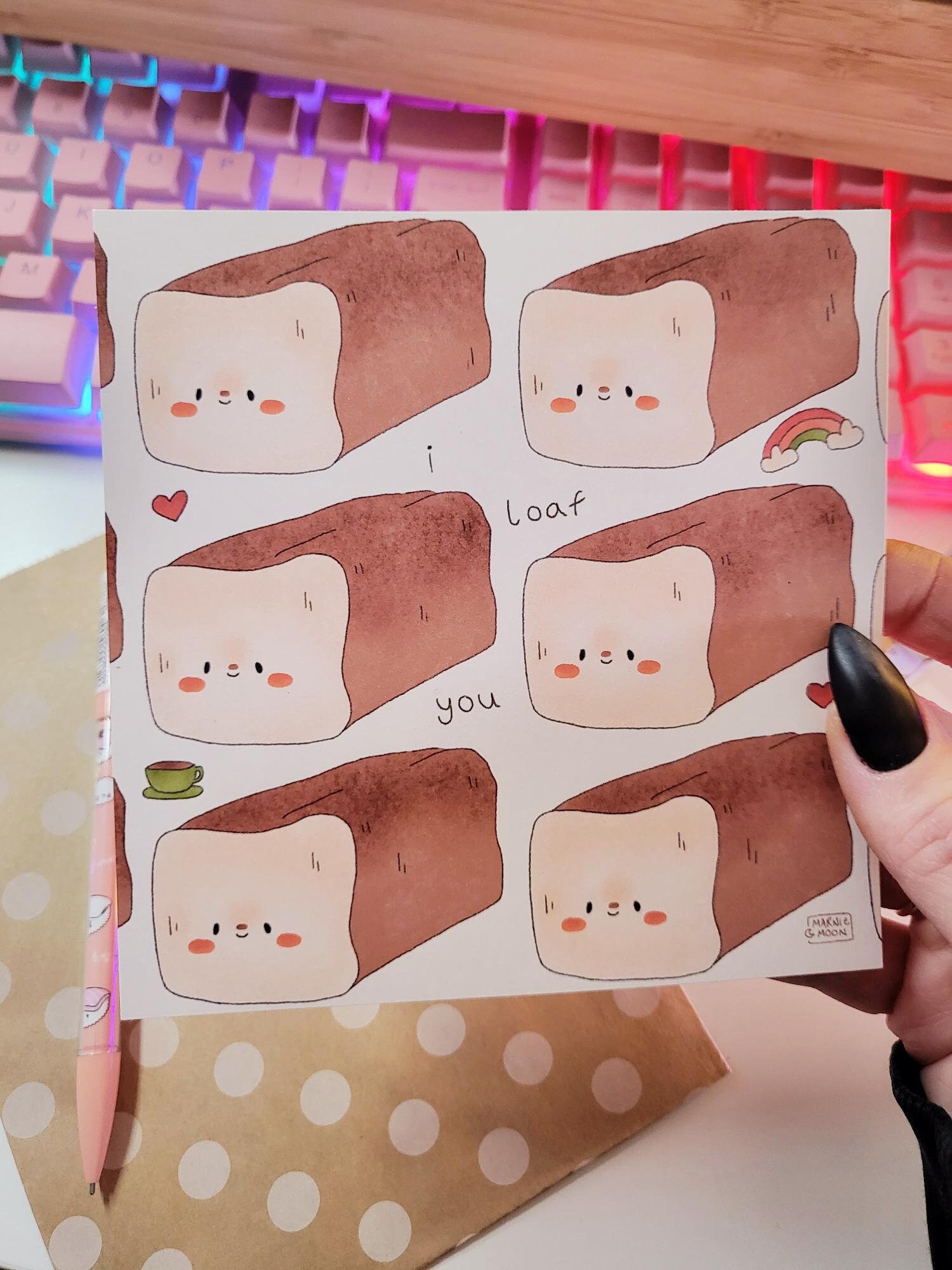 Cute 'I Loaf You' Square Print - Etsy