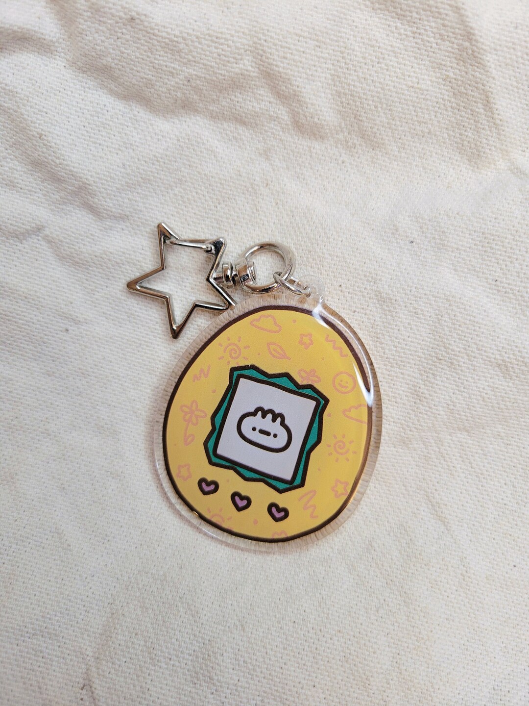 Yellow 90's Toy Acrylic Keychain - Etsy