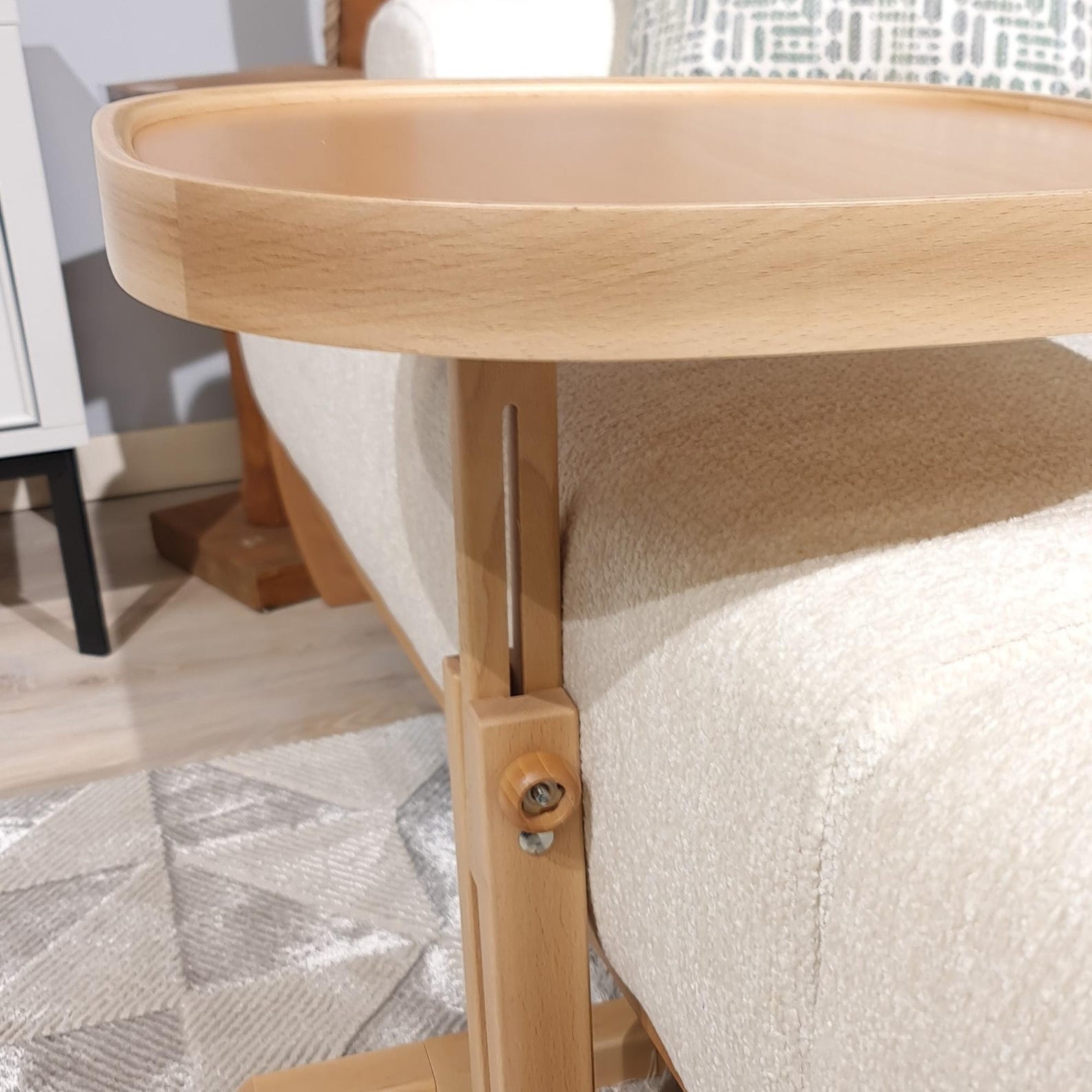 Adjustable C-shaped Sofa Table | Natural Wood End Table | Scandinavian ...
