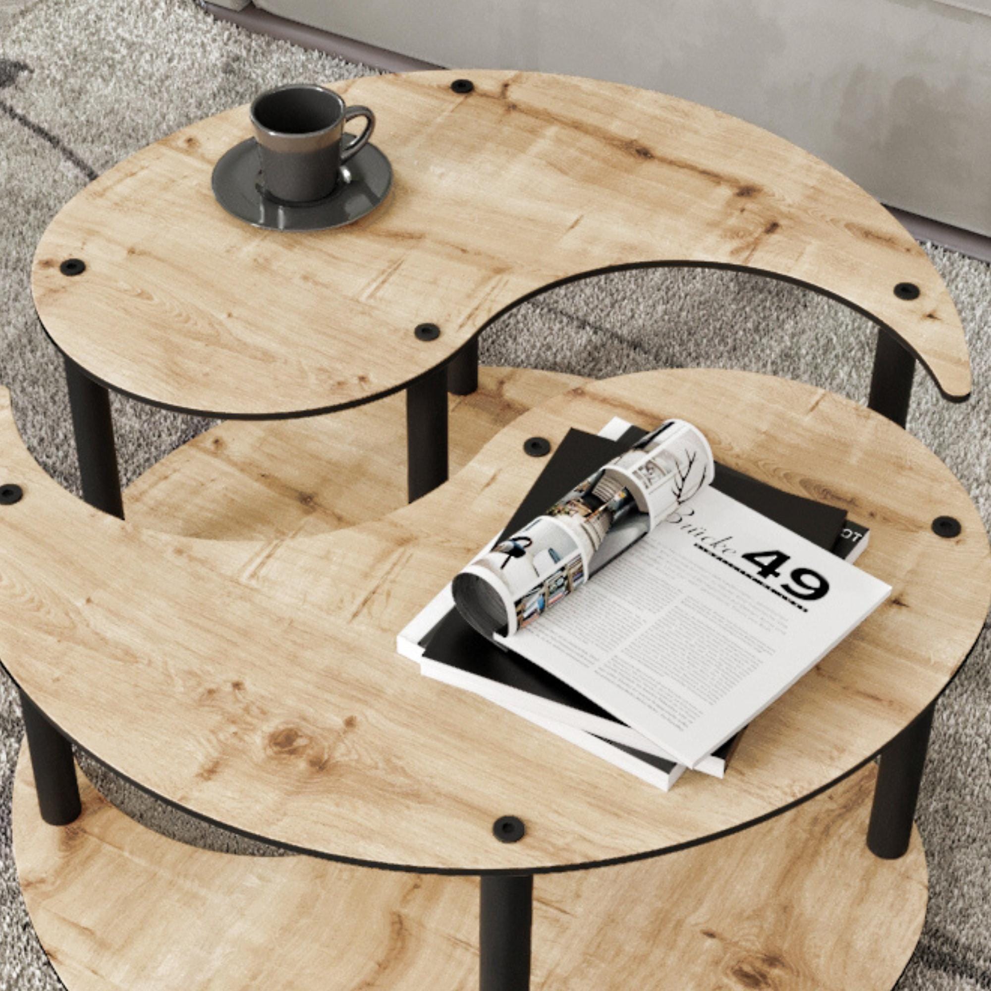 Harmony 2 70 Coffee Table Set | Modern Wood Design Yin Yang Table ...