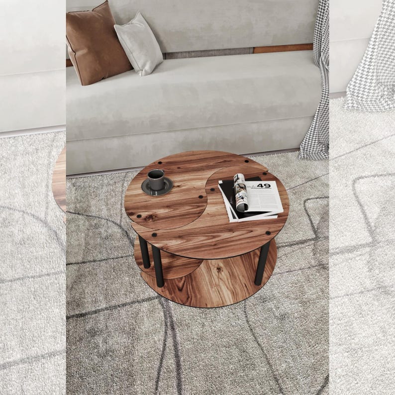 Harmony 2 70 Coffee Table Set Modern Wood Design Yin Yang Table Stylish ...