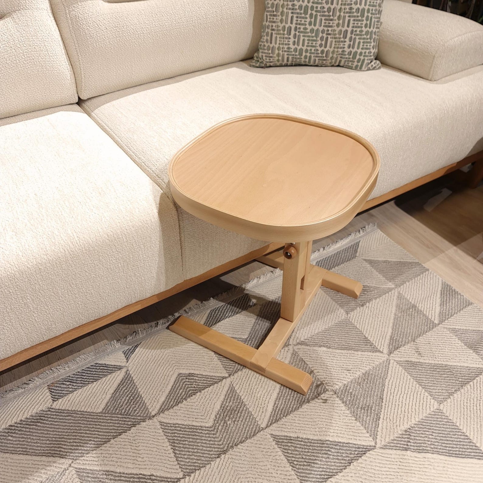Adjustable C-shaped Sofa Table | Natural Wood End Table | Scandinavian ...