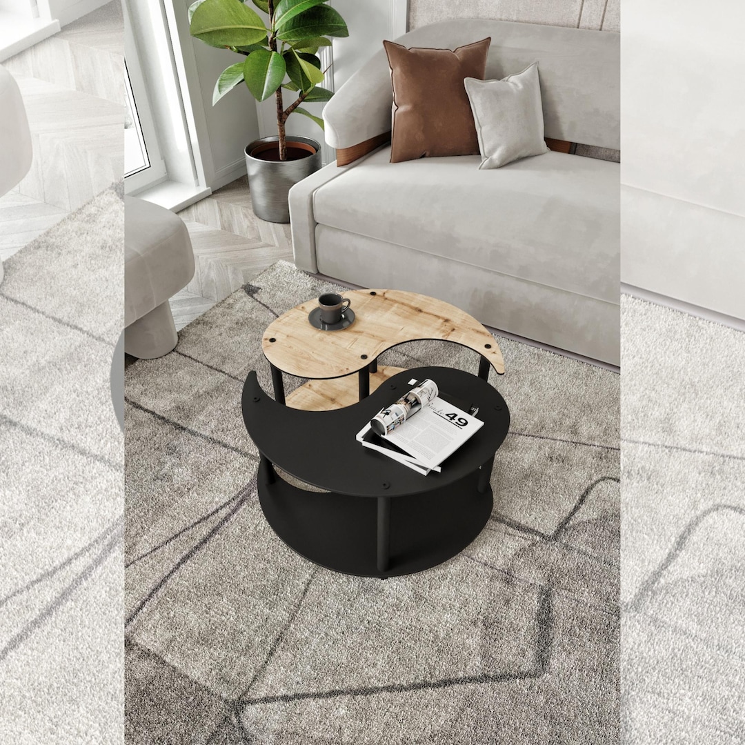 Harmony 2 70 Coffee Table Set | Modern Wood Design Yin Yang Table ...
