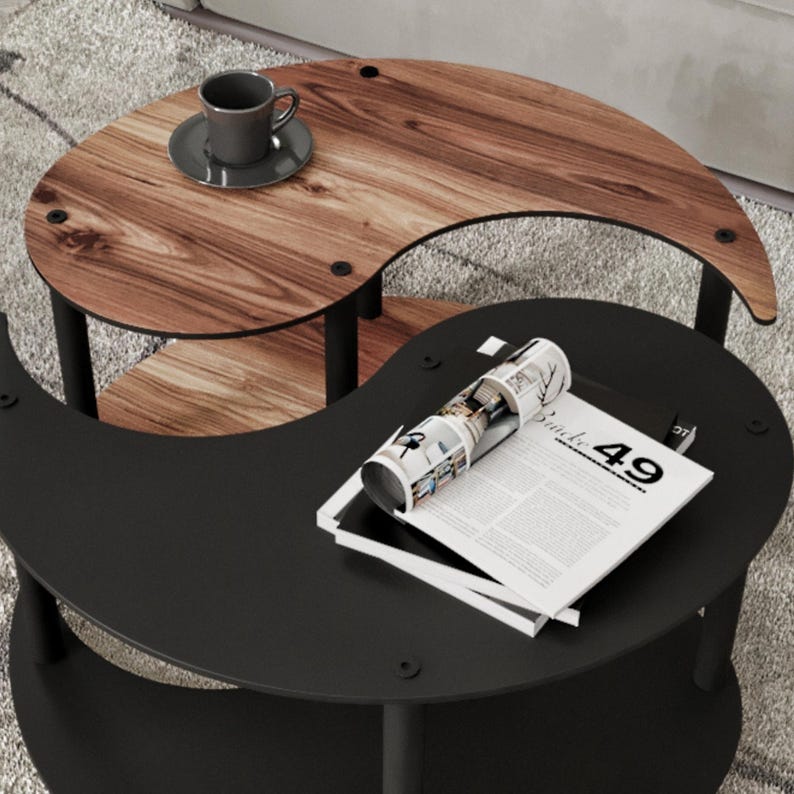 Harmony 2 70 Coffee Table Set Modern Wood Design Yin Yang Table Stylish ...