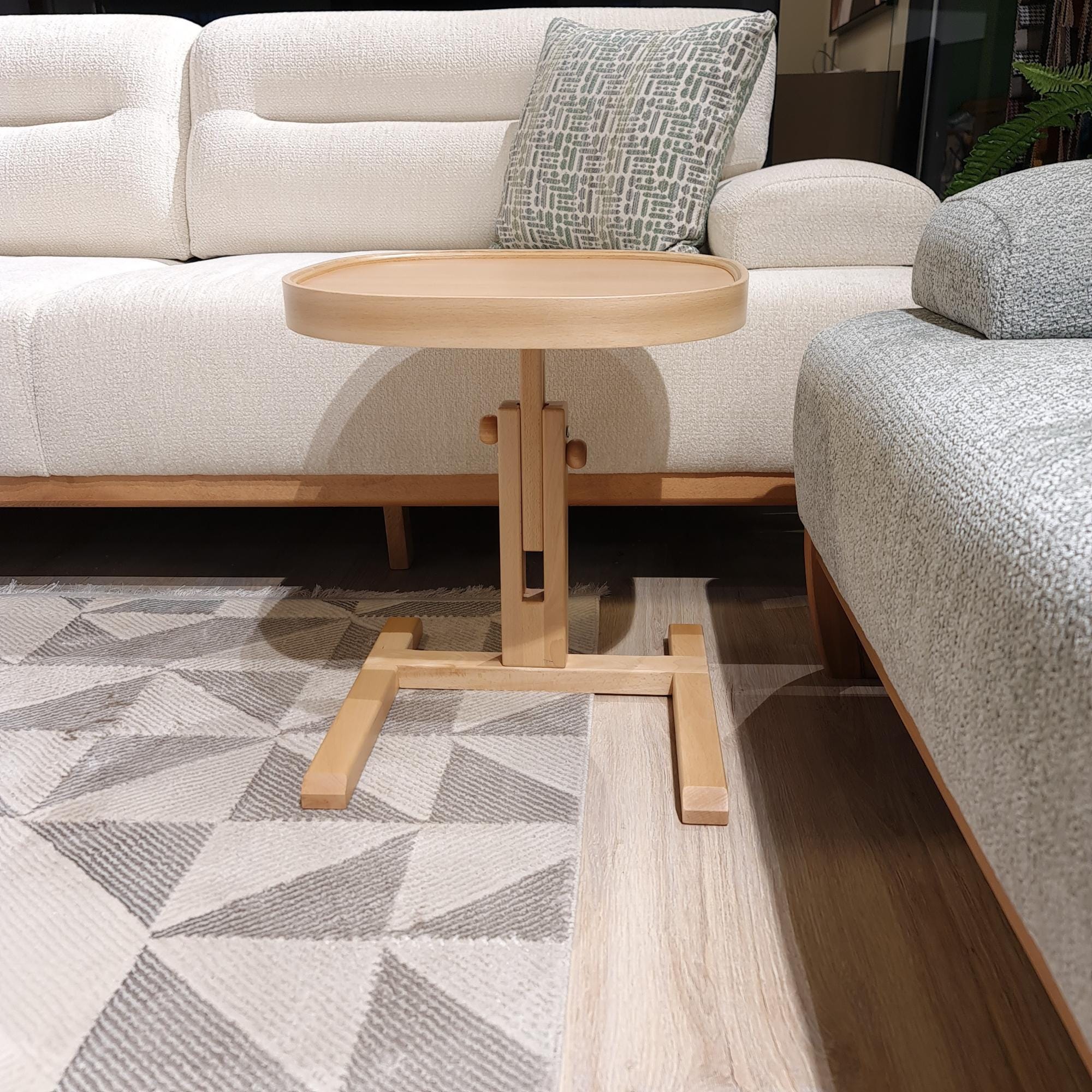 Adjustable C-shaped Sofa Table | Natural Wood End Table | Scandinavian ...