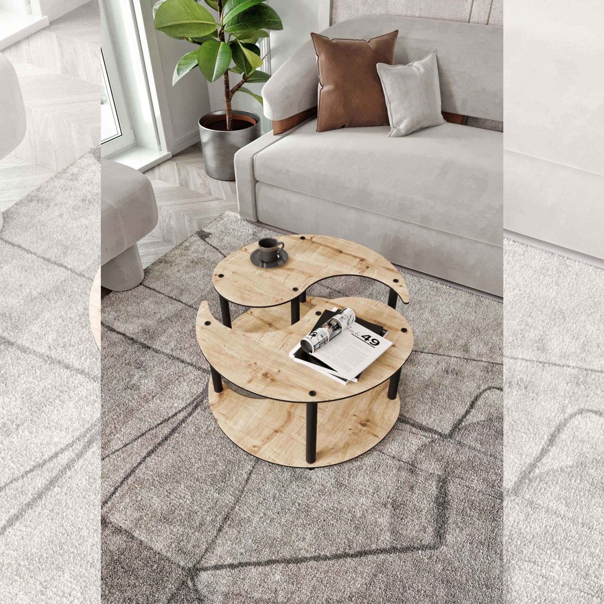 Harmony 2 70 Coffee Table Set | Modern Wood Design Yin Yang Table ...