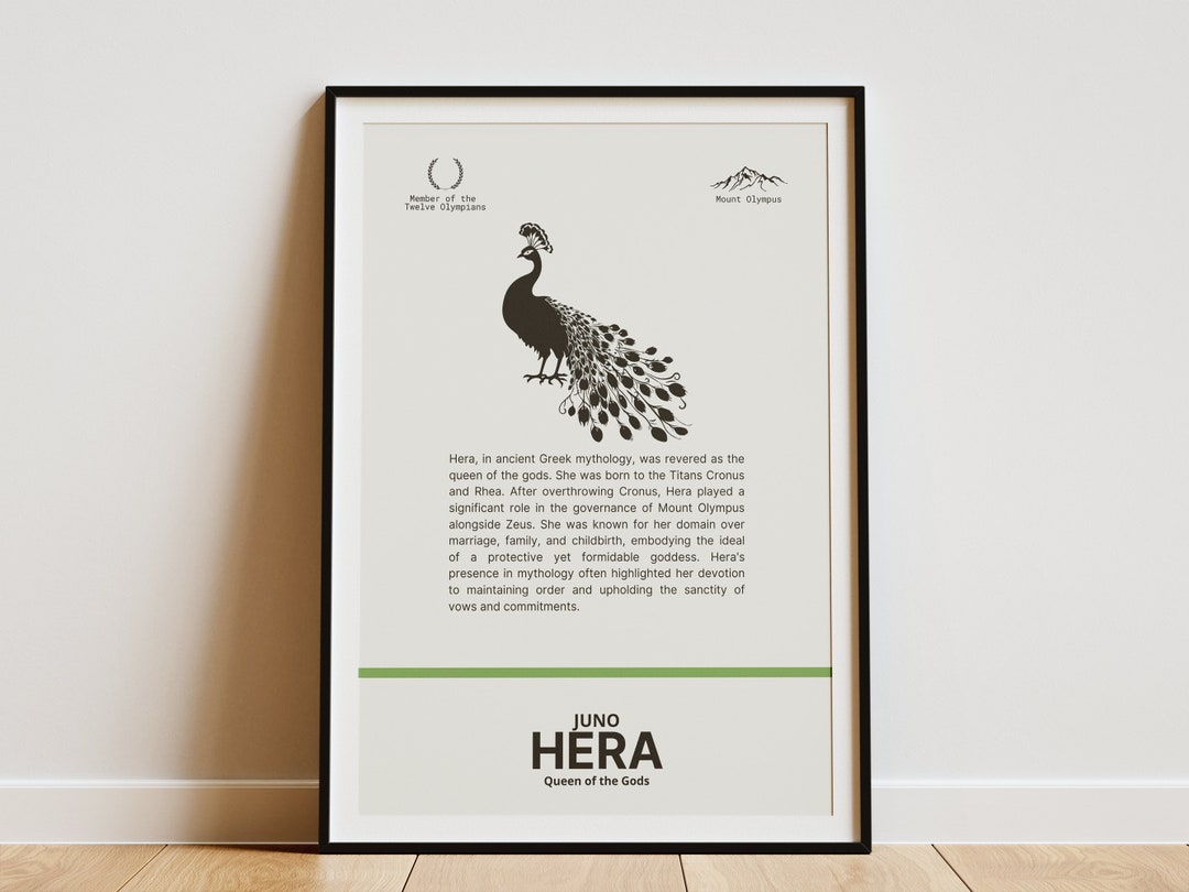 Greek Mythology Hera Juno Minimalist Wall Art Poster Print Download - Etsy