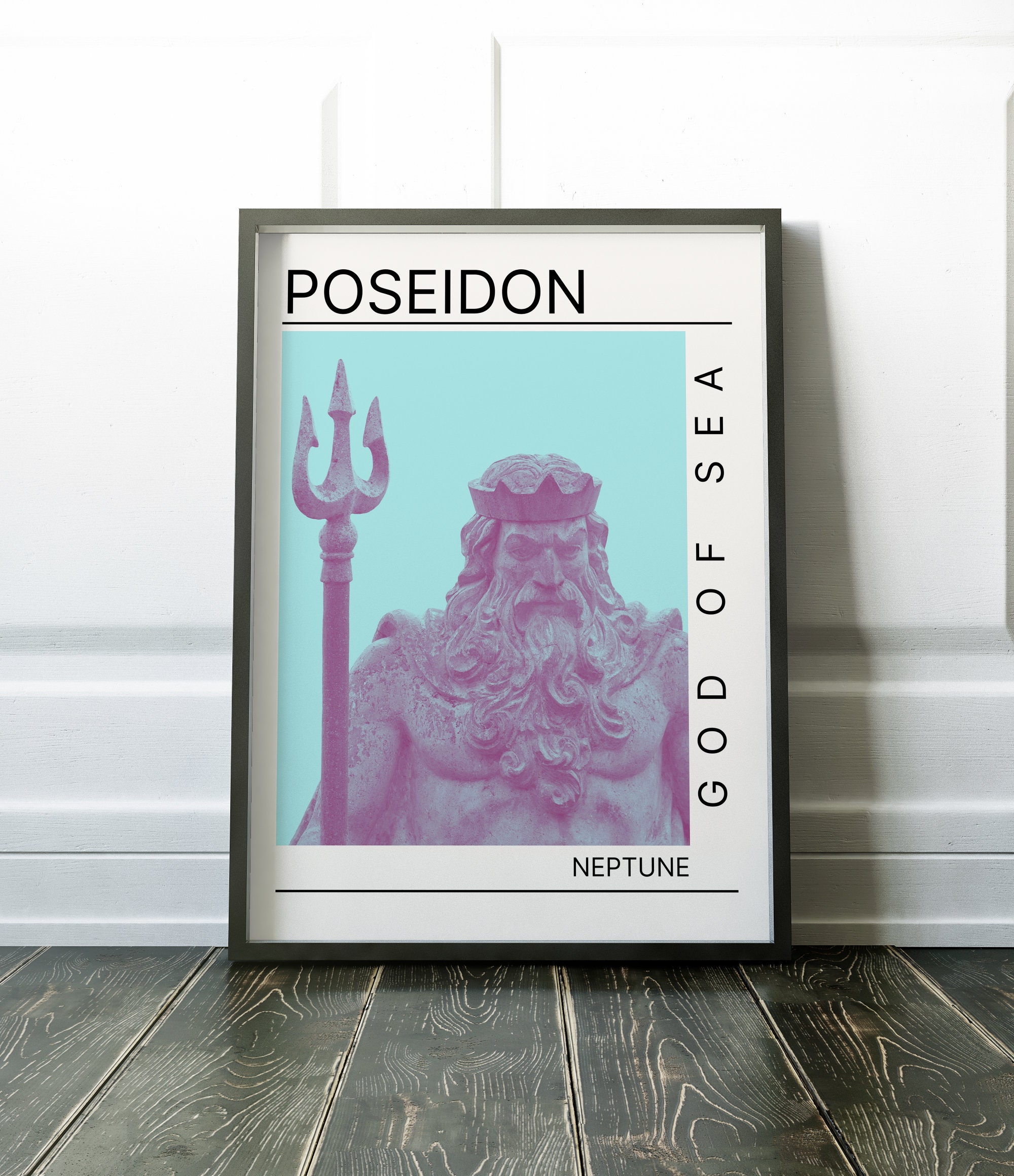Greek Mythology Poster Poseidon Neptune Wall Art, Home Decor Poster ...