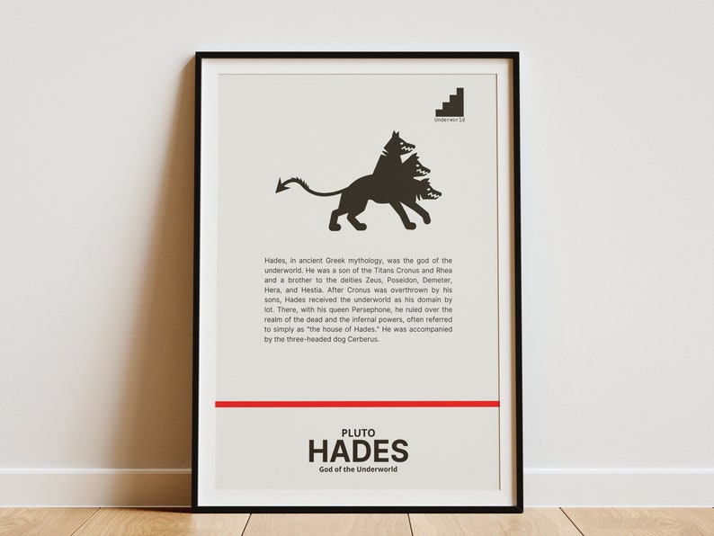Greek Mythology Hades Pluto Minimalist Wall Art Poster Print Download ...