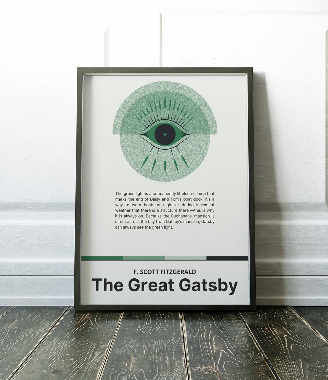 The Great Gatsby by F. Scott Fitzgerald Wall Art Dystopian Book Poster ...