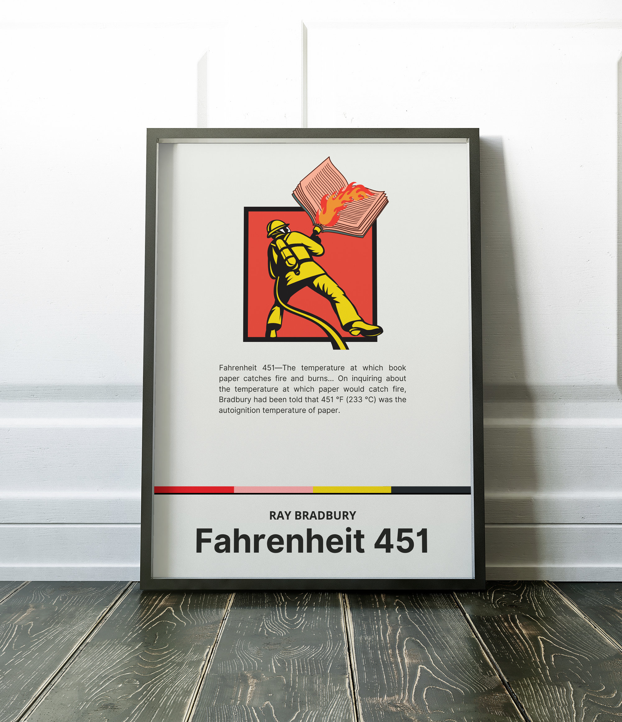 Fahrenheit 451 by Ray Bradbury Wall Art Dystopian Book Poster Print ...