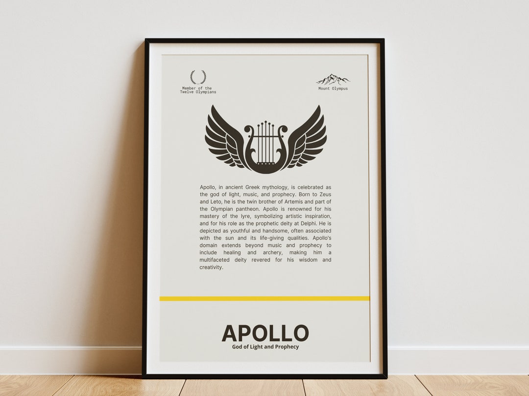 Greek Mythology Apollo Minimalist Wall Art Poster Print Download - Etsy
