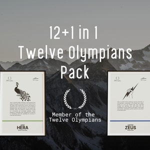 Greek Mythology Twelve Olympians 121 Pack Minimalist Wall Art Poster ...
